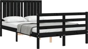 vidaXL Rám postele s čelem 120 x 200 cm masivní dřevo [3194765] Barva: Bílá