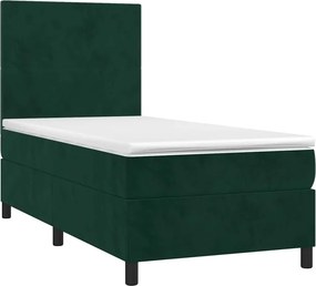 Box spring postel s matrací tmavě zelená 80 x 200 cm samet 3142872