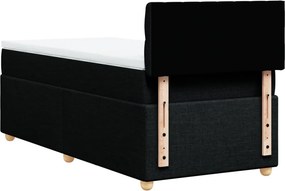 Box spring postel s matrací černá 90x200 cm textil 3286572