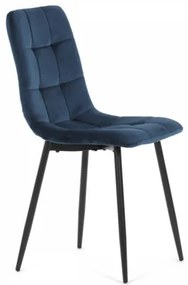 Jídelní židle modrá sametová látka, kovové nohy černé CT-281 BLUE4