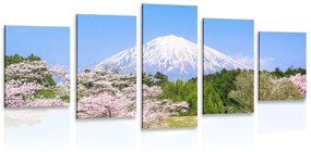 5-dílný obraz sopka Fuji Varianta: 100x50