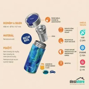 Quokka Boost 400ml tyrkysová / Termohrnek se sítkem / nerezová ocel