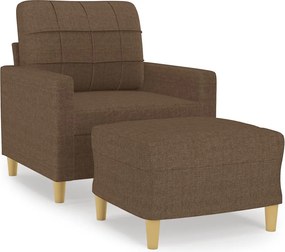 Křeslo s podnožkou hnědé 60 cm textil 3200996
