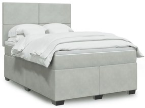 Box spring postel s matrací světle šedá 160x200 cm samet 3290948
