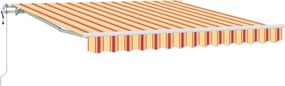 vidaXL Stahovací markýza Žlutá a oranžová 350 x 250 cm Látka a hliník [3330251]