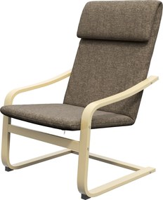 HOMCOM Relaxační Křeslo, Křeslo s Opěrkou Hlava, Houpací Křeslo, Jídelní Křeslo s Vzhledem Lnu pro Obývací Pokoj, Hnědé 65 x 69 x 98cm | Aosom