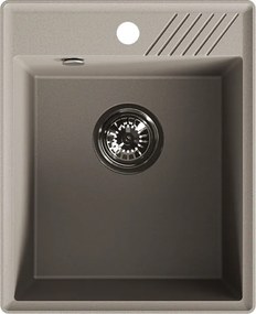 Laveo Hub, 1-komorový granitový dřez 394x485x204 mm, béžová, LAV-SPH_410Y