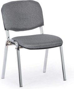 Konferenční židle VIVA PLUS - chromované nohy, šedá