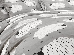 Polybavlněné povlečení WHITE SHEEPS šedé Rozměr povlečení: 70 x 90 cm | 140 x 220 cm