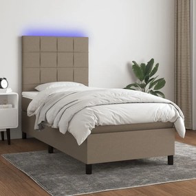 Box spring postel s matrací a LED taupe 80 x 200 cm textil 3134833