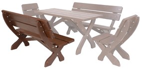Drewmax MO111 lavice - Zahradní lavice z masivního smrkového dřeva 150x62x89cm - Ořech