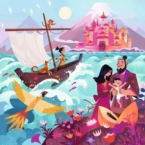 RAVENSBURGER Puzzle Momotaro - Chlapec z broskve / 64 dílků / od 5 let