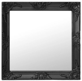 Nástěnné zrcadlo barokní styl 60 x 60 cm černé 320335