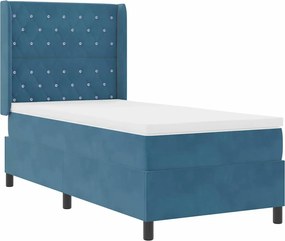 Postel s boxspringem s matrací s čelo Modrá 90 x 200 cm samet 3341940