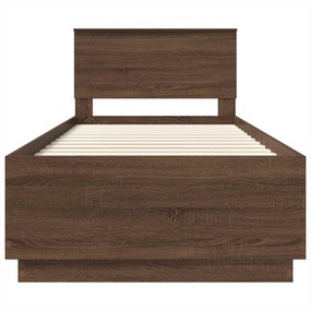 Rám postele s čelo Hnědý dub 70 x 190 cm Kompozitní dřevo 3408221