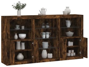 Příborník s LED osvětlením kouřový dub 181,5 x 37 x 100 cm 3209181