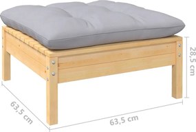 7dílná zahradní sedací souprava šedé podušky masivní borovice 3096441