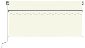 vidaXL Marketos Ručně zatahovací markýza s roletou 3,5 x 2,5 m krémová