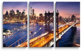 Sablio Obraz - 3-dílný Most v New Yorku - 120x80 cm