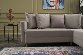 Atelier del Sofa Rohová sedací souprava Aydam Right - Cream, Krémová