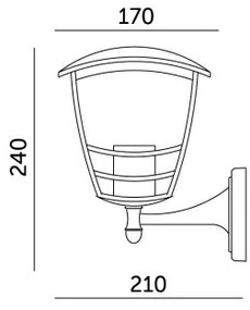 Venkovní nástěnné svítidlo TEVIO 1xE27/60W/230V IP54 černá