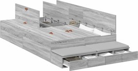 Rám postele s úložným prostorem se zásuvkou Šedá Sonoma 120 cm 3335634