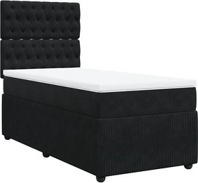 Box spring postel s matrací černá 80 x 200 cm samet 3292198