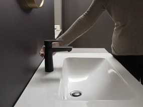 Hansgrohe Talis E, páková umyvadlová baterie 110 CoolStart s odtokovou soupravou s táhlem, černá matná, 71713670