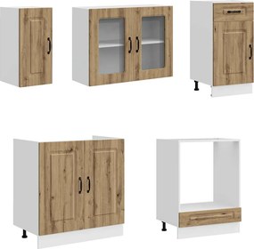8dílná sada kuchyňských skříněk "Kalmar" dub artisan kompozit 3314800