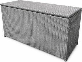 Ratanový zahradní úložný box BestBerg BBRF-B1G / 350 l / 115 × 55 × 57 cm / šedá