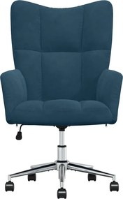 Relaxační křeslo modré samet 328171