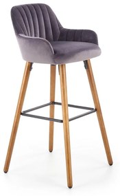 Barová židle Alessia, šedá / přírodní dřevo