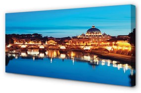 Obrazy na plátně Rome River mosty západ slunce 100x50 cm