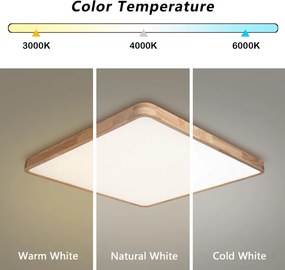 BRILAGI - LED Stmív. svítidlo WOODLINE SQUARE LED/100W/230V dub 80x80 cm + DO