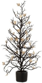 Černý dekorační stromek se zlatými lístky Tree Glitt L - 23*23*71 cm