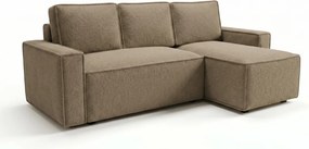 Rozkládací oboustranná sedací souprava do L SMART BOUCLE 232x143 cm, tmavě béžová