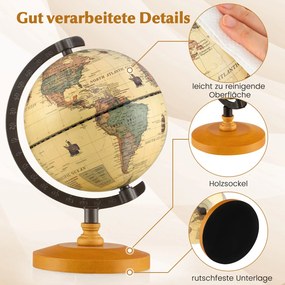 Costway Ø14 cm glóbus s kovovým stojánkem vzdělávací/geografický studentský