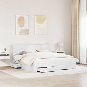 Rám postele se zásuvkou Bílá 180 x 200 cm Kompozitní dřevo 3408229