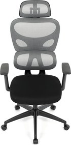 Ergonomická kancelářská židle LEXON - šedá síťovina