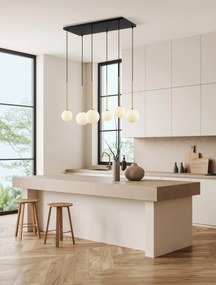 Satina zlato-černo-bílý moderní lustr Savoy