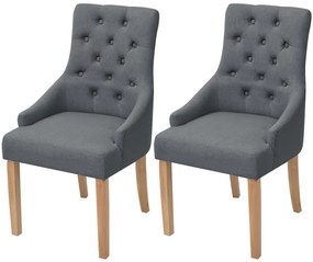 Jídelní židle 2 ks tmavě šedé textil 243636