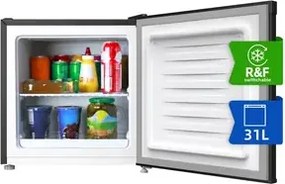 CHiQ CSD31D4E minibar stříbrná / 31 L / 41 dB / 2 přihrádky / -24 °C a