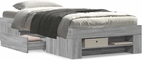 Rám postele šedý sonoma 75 x 190 cm kompozitní dřevo 3295532