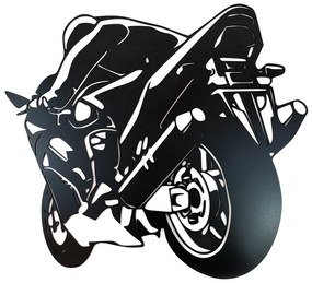 Živá Zeď Dřevěná nástěnná dekorace Sportovní motorka černá