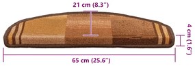 vidaXL Marketos Samolepící nášlapy na schody 15 ks hnědé 65 x 21 x 4 cm