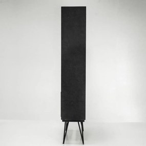 Knihovna Adesso 90 cm z masivu hnědý/černý
