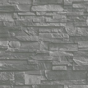 Vliesová tapeta šedá kamenná zeď 475029 / Tapety na zeď Factory 2 (0,53 x 10,05 m) Rasch