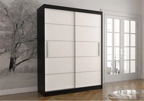 IDZ Šatní skříň Vista bez zrcadla (150 cm) Barva dřeva: Černá + Bílá