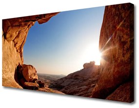 Obraz na plátně Skála Slunce Krajina 120x60 cm