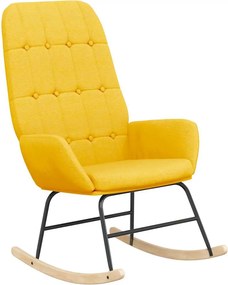 Houpací křeslo s podnožkou hořčicově žluté textil 3097711